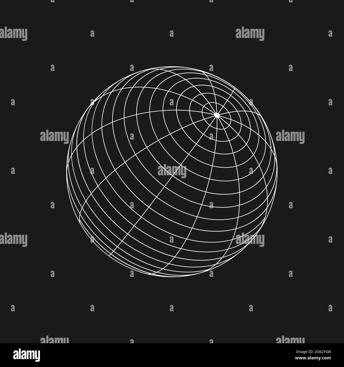 Retrofuturistic sphere shape. Cyberpunk geometry of sphere. 3D geometry ...