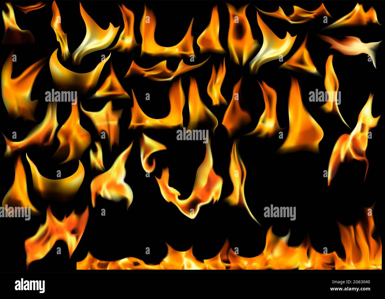 Realistic Fire Flames Collection Stock Vector Image & Art - Alamy