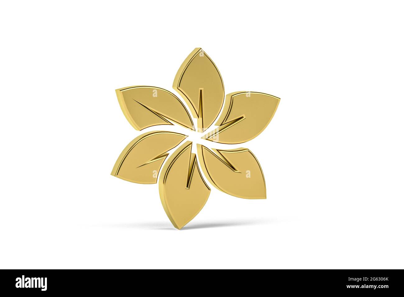 Golden 3d flower icon isolated on white background - 3d render Stock ...