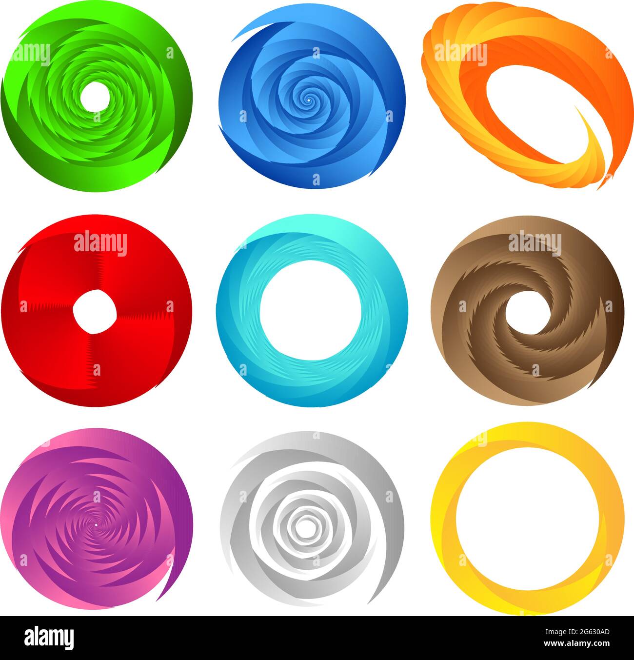 Abstract spiral, swirl, twirl design element. Curlicue, rotating shape ...
