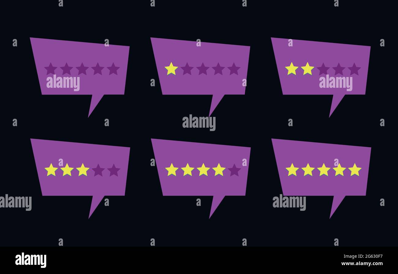 Vector golden isolated star rate set. Customer feedback concept. Vector ...
