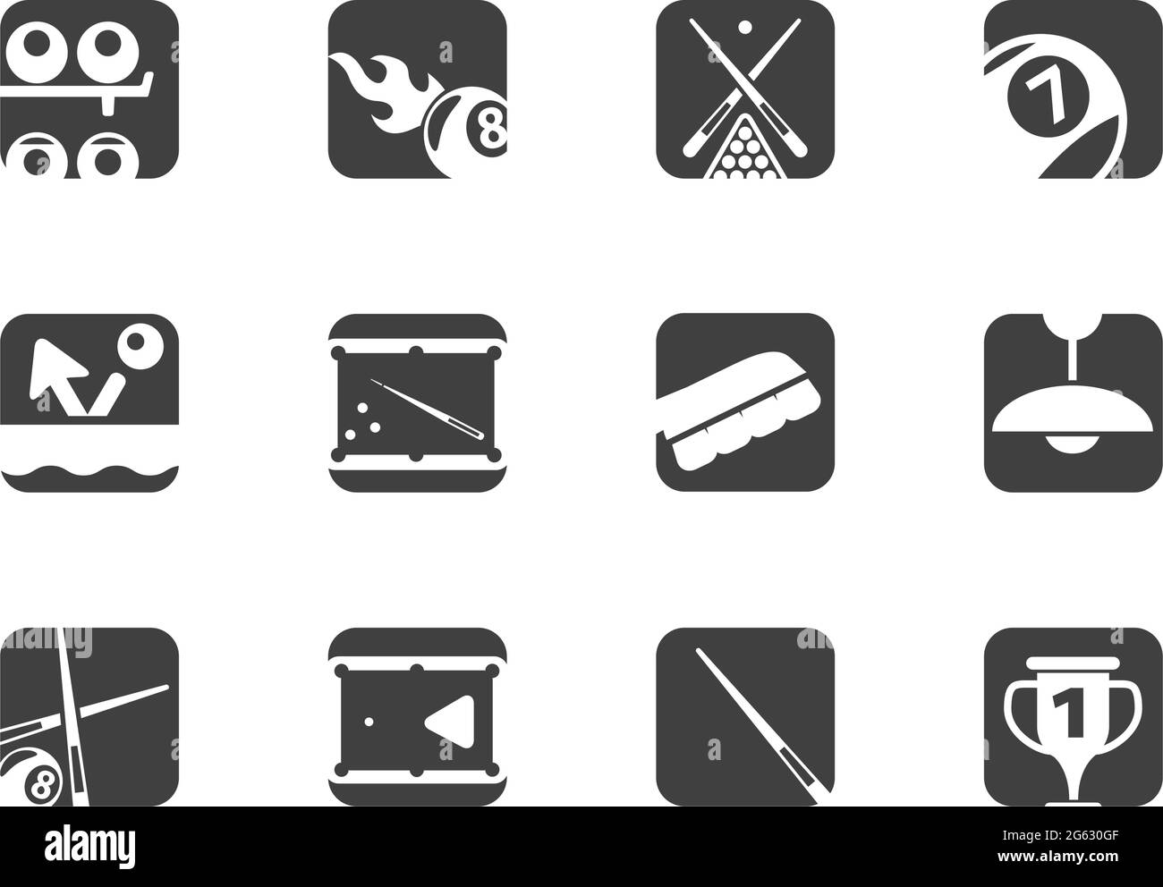 Billiards icon set Stock Vector Image & Art - Alamy