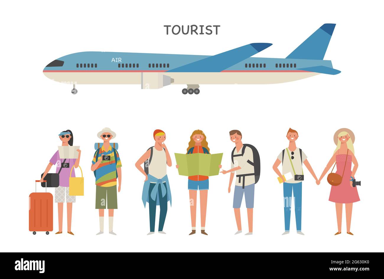 Tourist people character set Stock Vector Image & Art - Alamy