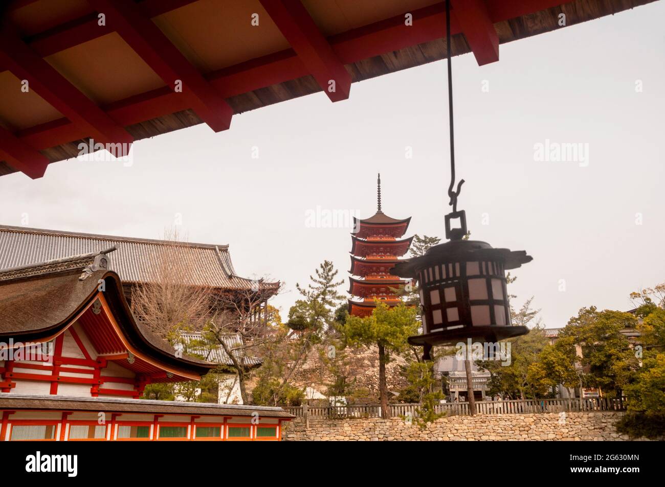 Shinto buildings on Miyajima Island in Japan Stock Photo - Alamy