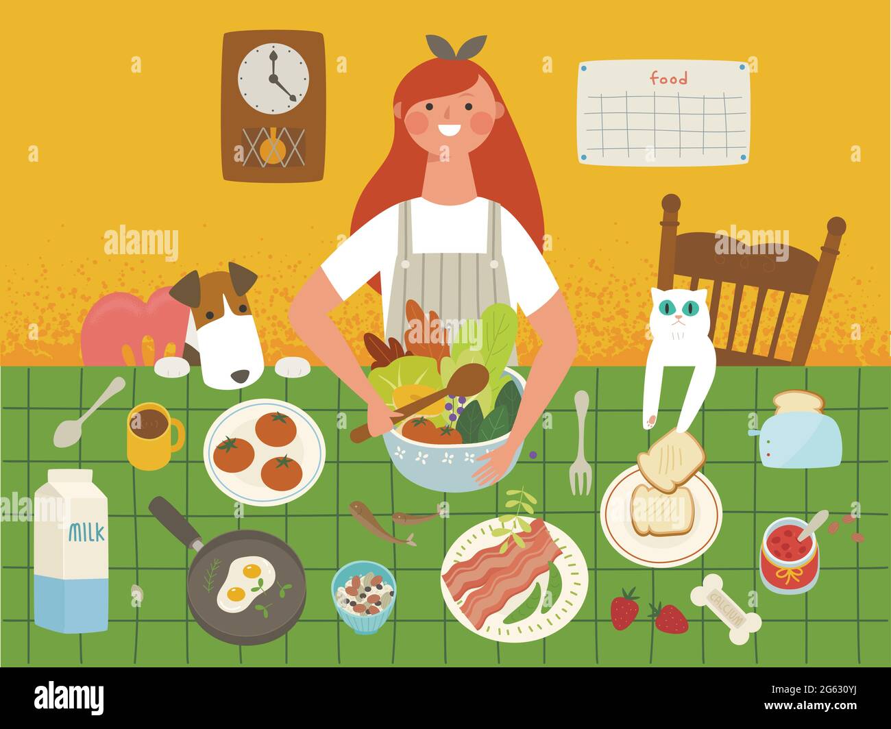 Woman waiting with dog Stock Vector Images - Alamy