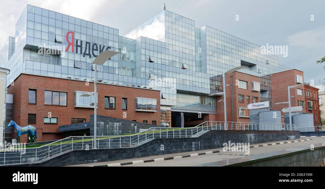 Moscow, Russia - July 6, 2014: New Headquarter of Yandex company Stock ...