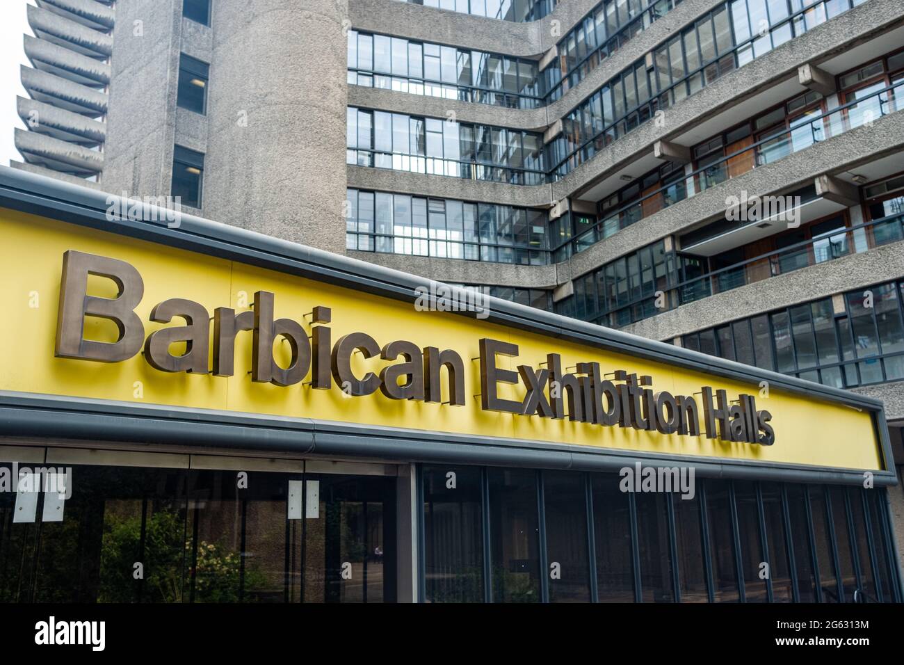 London- July 2021: Barbican Exhibition Halls, part of the Barbican ...