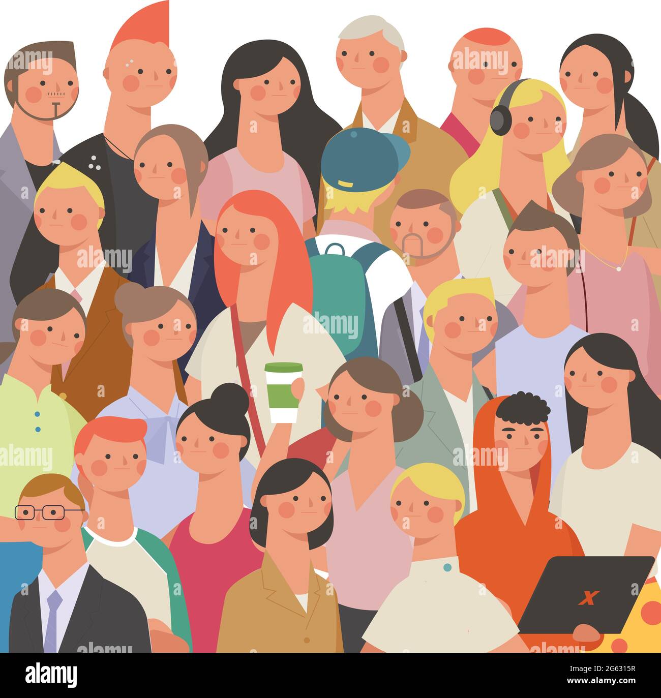 Many people in crowd Stock Vector Images - Alamy