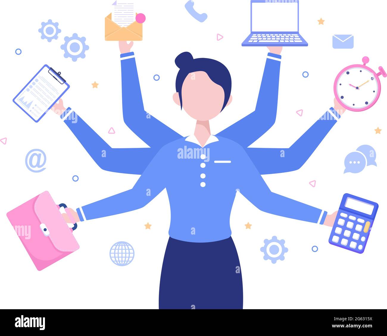 Multitasking Business Woman