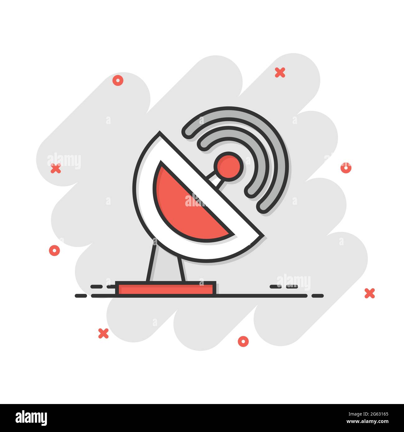 Satellite dish in flat Cut Out Stock Images & Pictures - Alamy