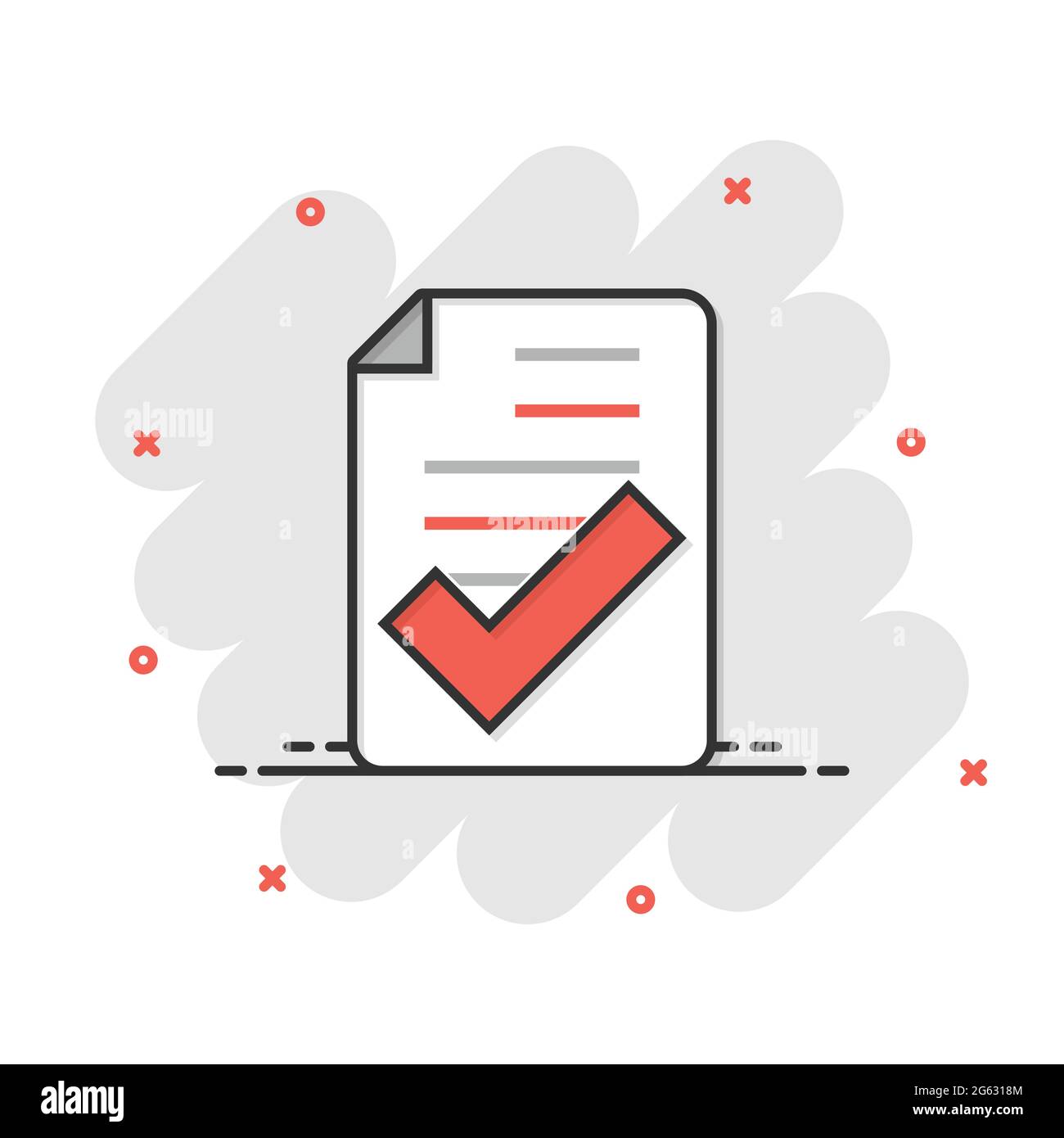 Approved document icon in flat style. Authorize vector illustration on white isolated background ...
