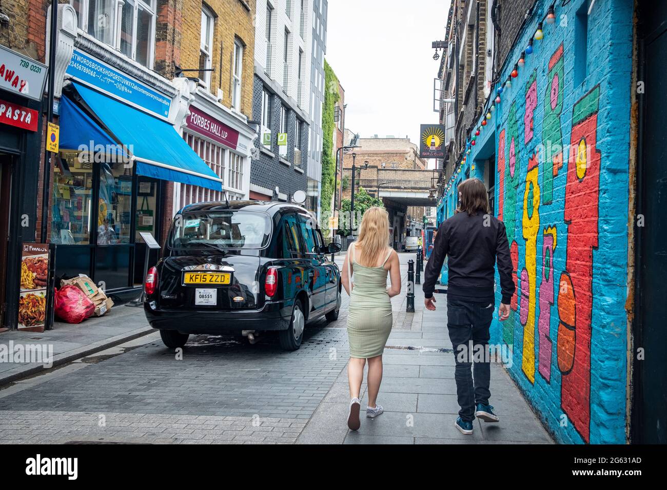 London- July 2021: Shoreditch street scene, a trendy area of east ...