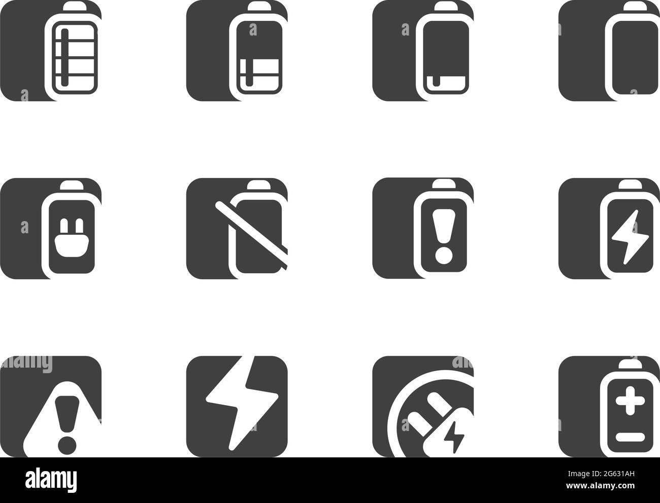 Battery icons set Stock Vector Image & Art - Alamy