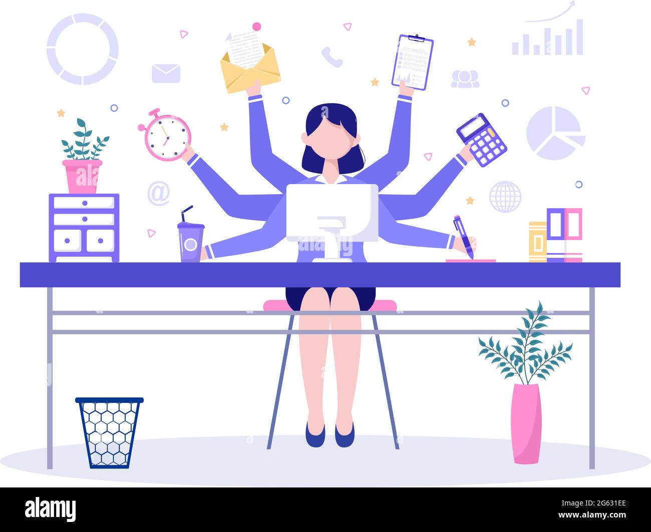 Multitasking Business Woman