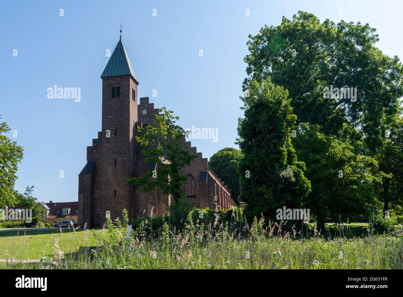 Maribo, Denmark - 11 June, 2021: view of the Maribo cathedral on the ...