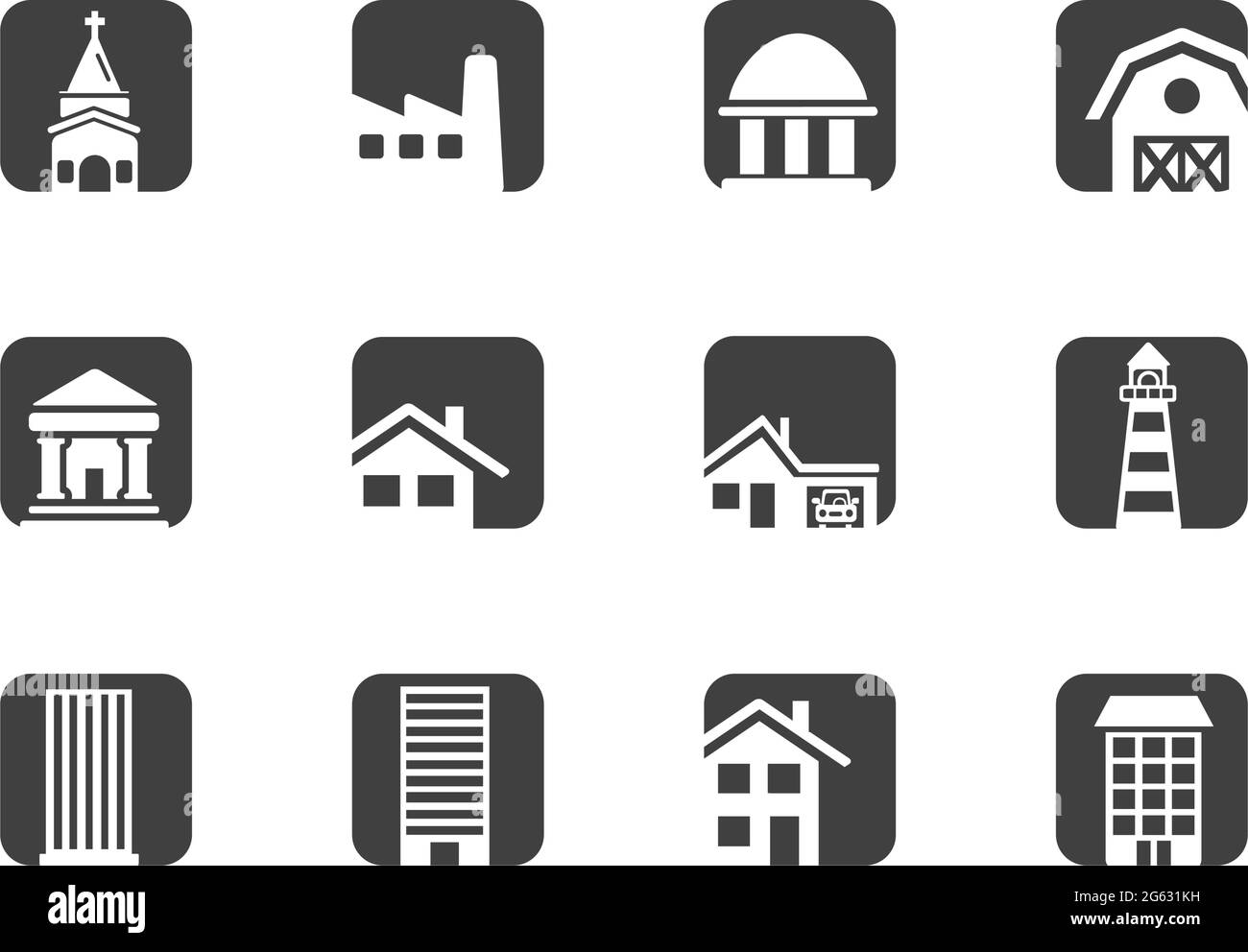 Building symbols icon set Stock Vector Image & Art - Alamy