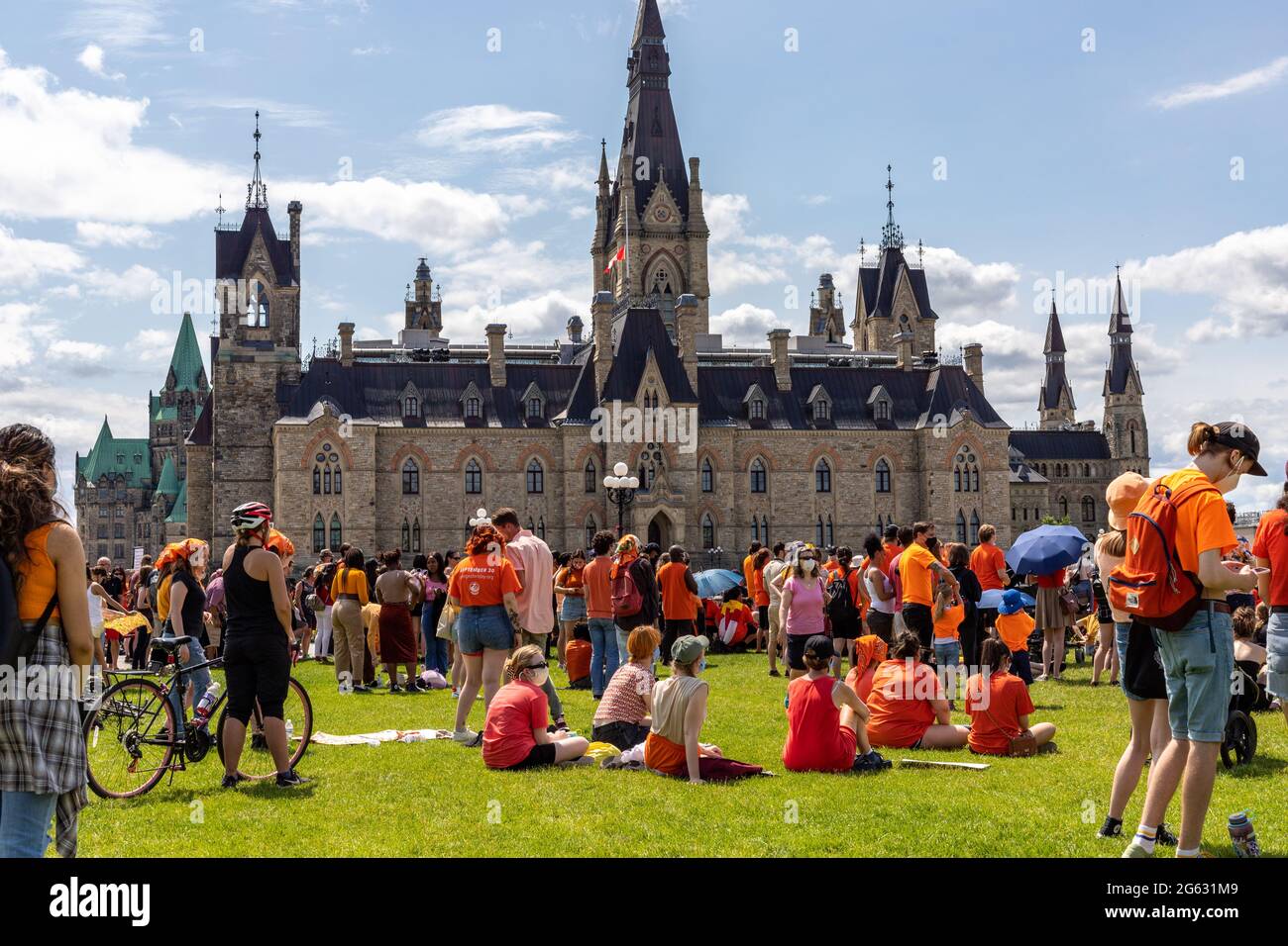 Ottawa, Canada - July 1, 2021: Cancel Canada Day protest rally on ...