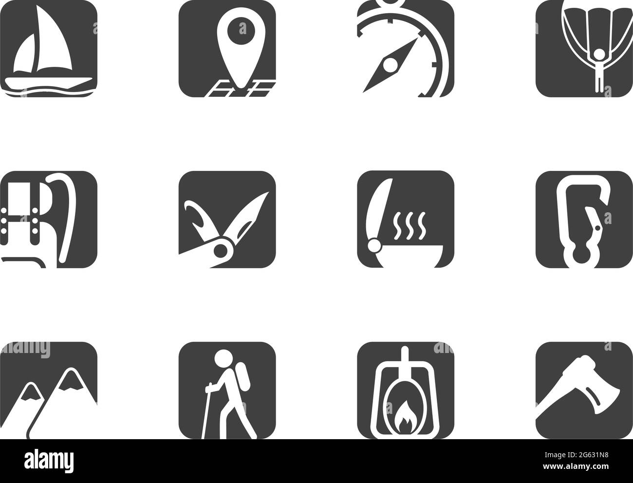 Active recreation and camping icon set Stock Vector Image & Art - Alamy