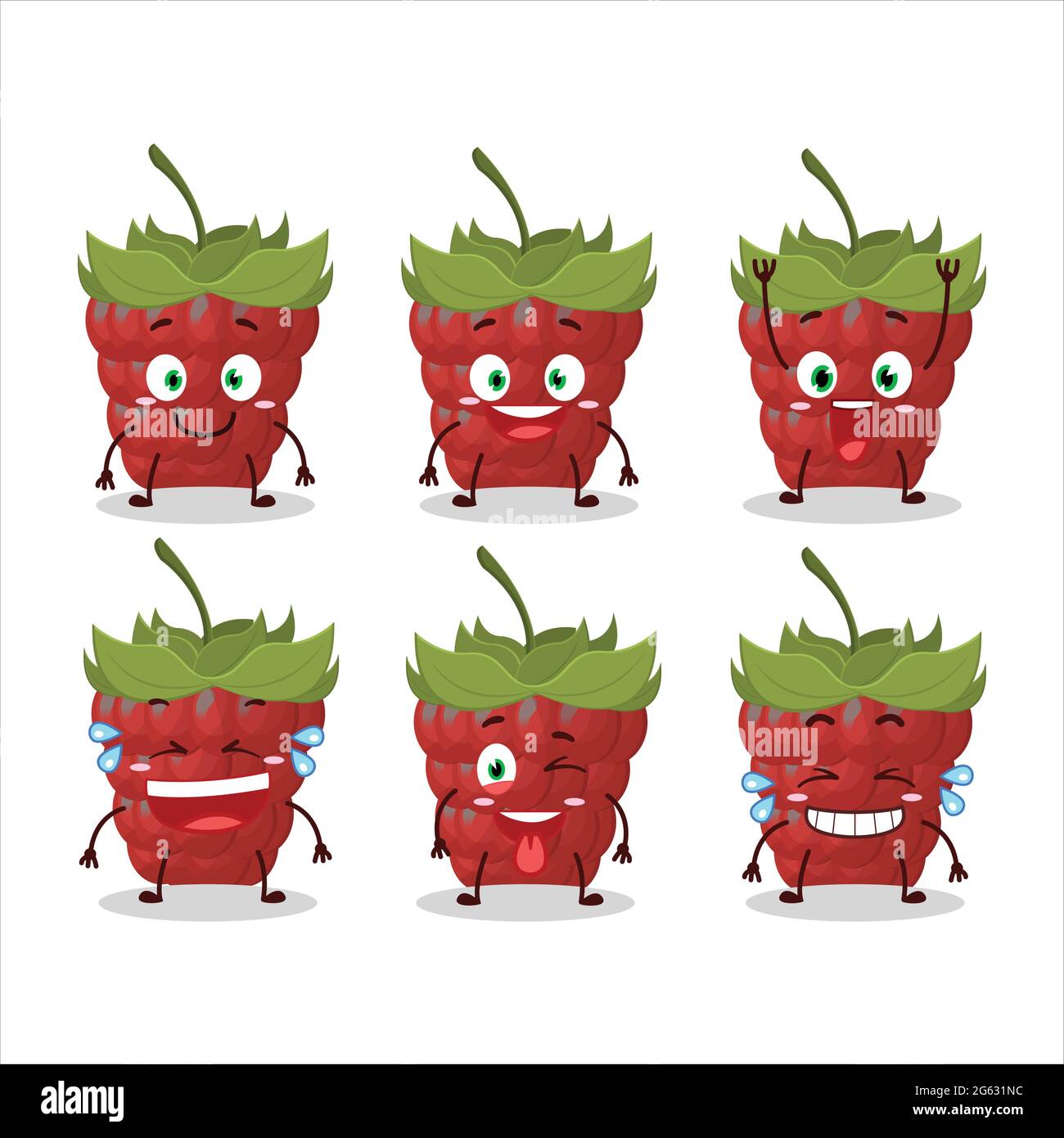 Cartoon character of raspberry with smile expression. Vector ...