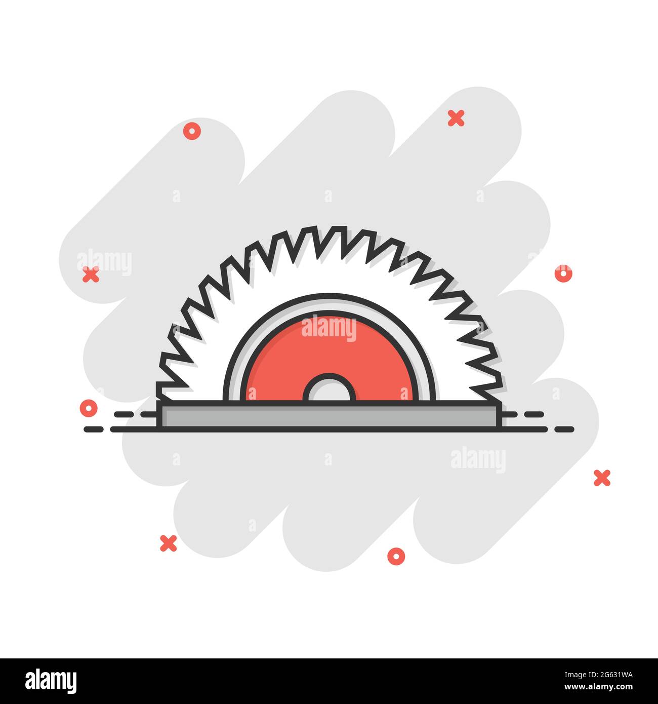 Saw blade icon in flat style. Circular machine vector illustration on ...