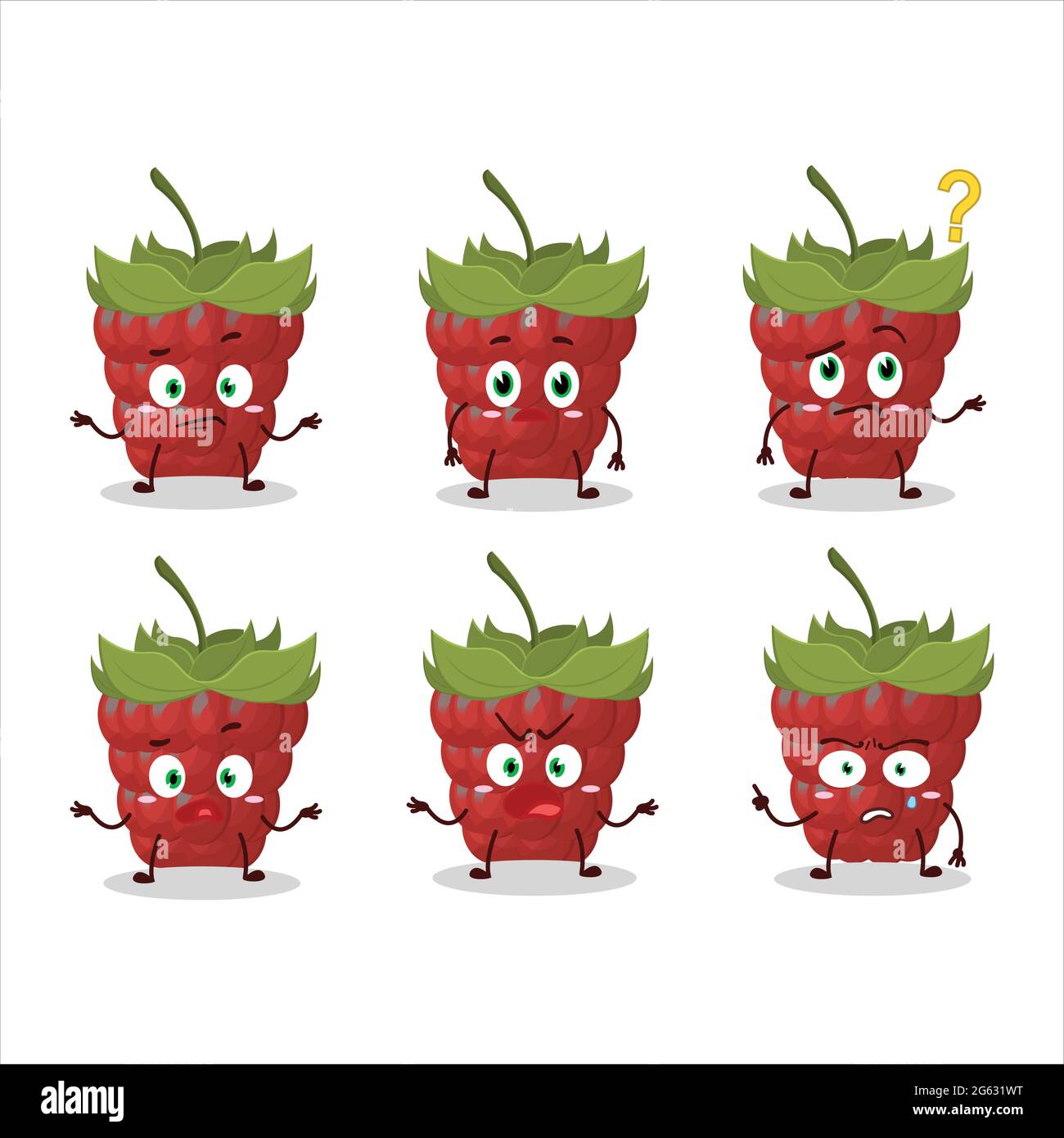 Cartoon character of raspberry with what expression. Vector ...