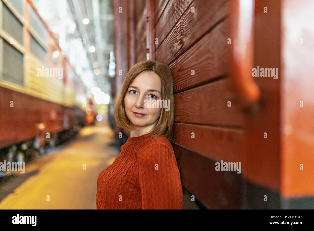 Woman railway locomotive train engine hi-res stock photography and ...