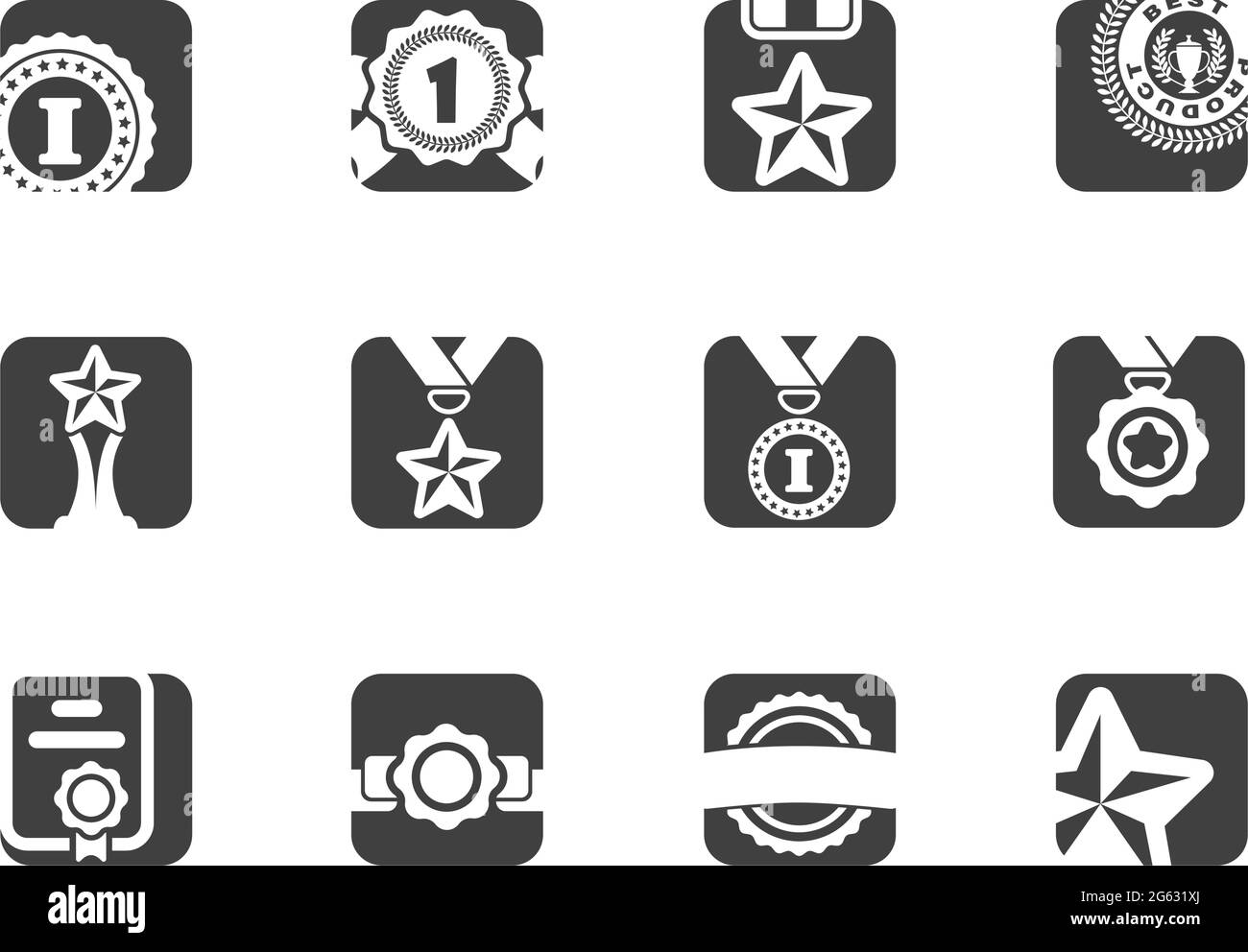 Award recognition icon set Cut Out Stock Images & Pictures - Alamy