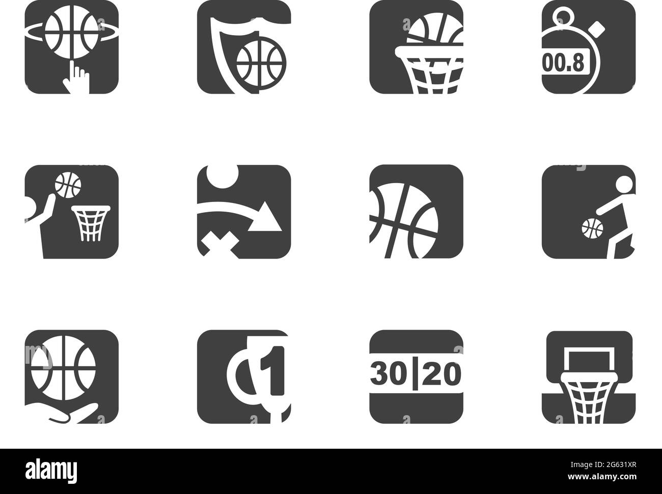 basketball icon set Stock Vector Image & Art - Alamy