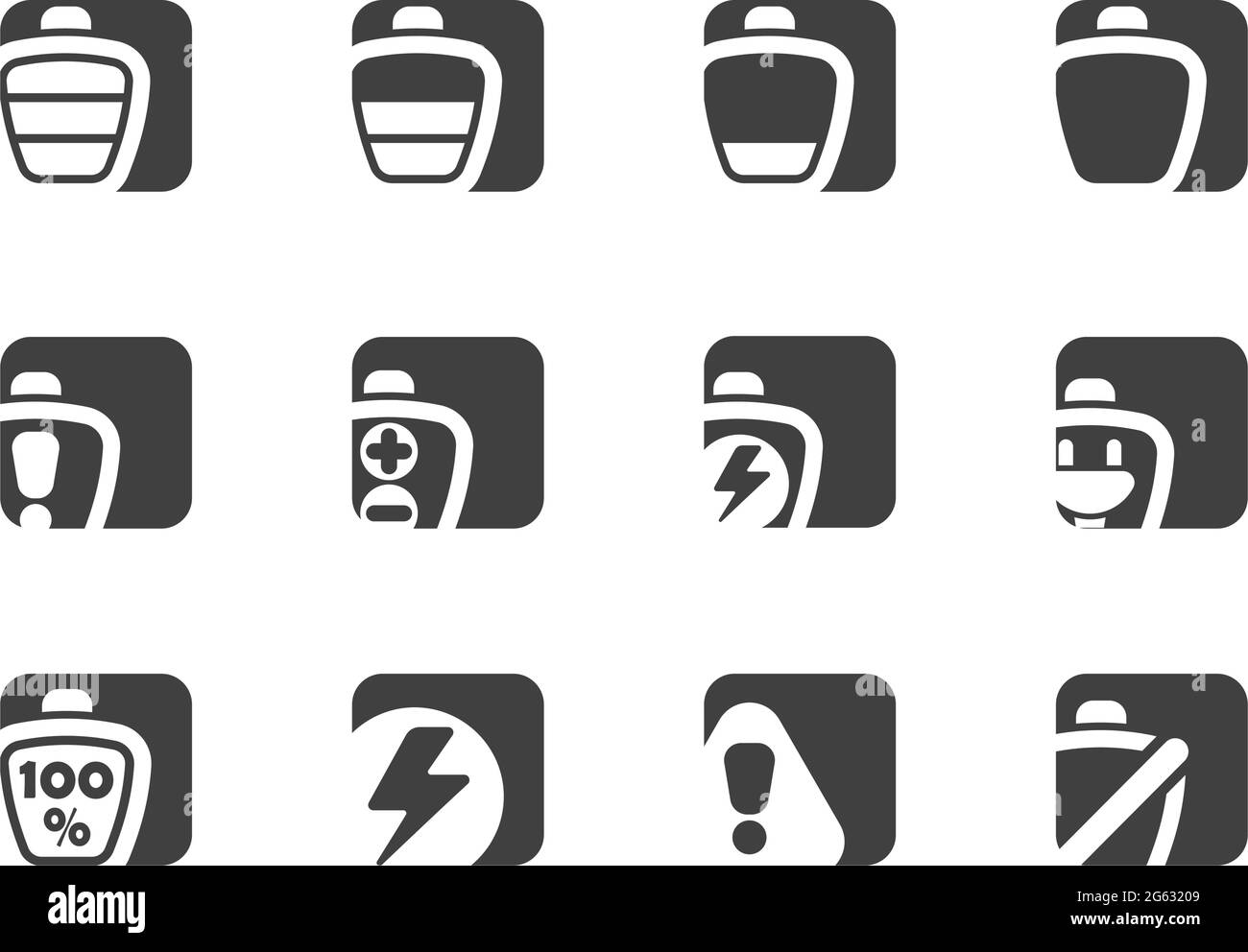Battery icons set Stock Vector Image & Art - Alamy