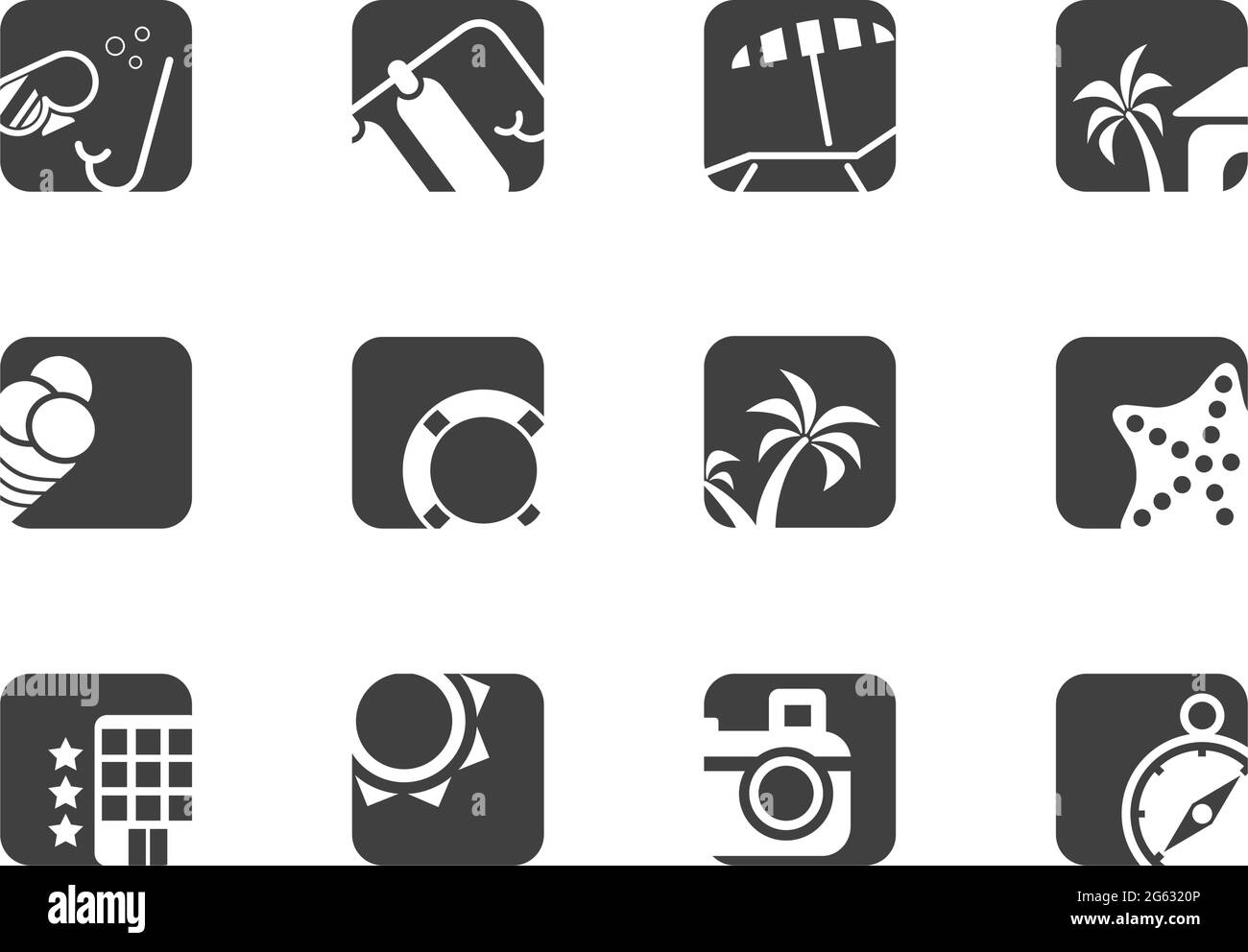 relaxing on the beach icon set Stock Vector Image & Art - Alamy