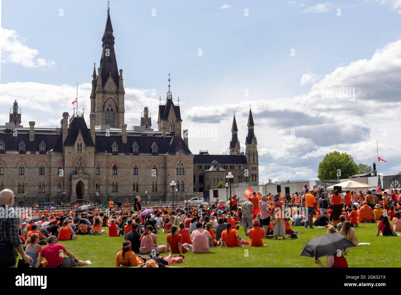 Ottawa, Canada - July 1, 2021: Cancel Canada Day protest rally on ...