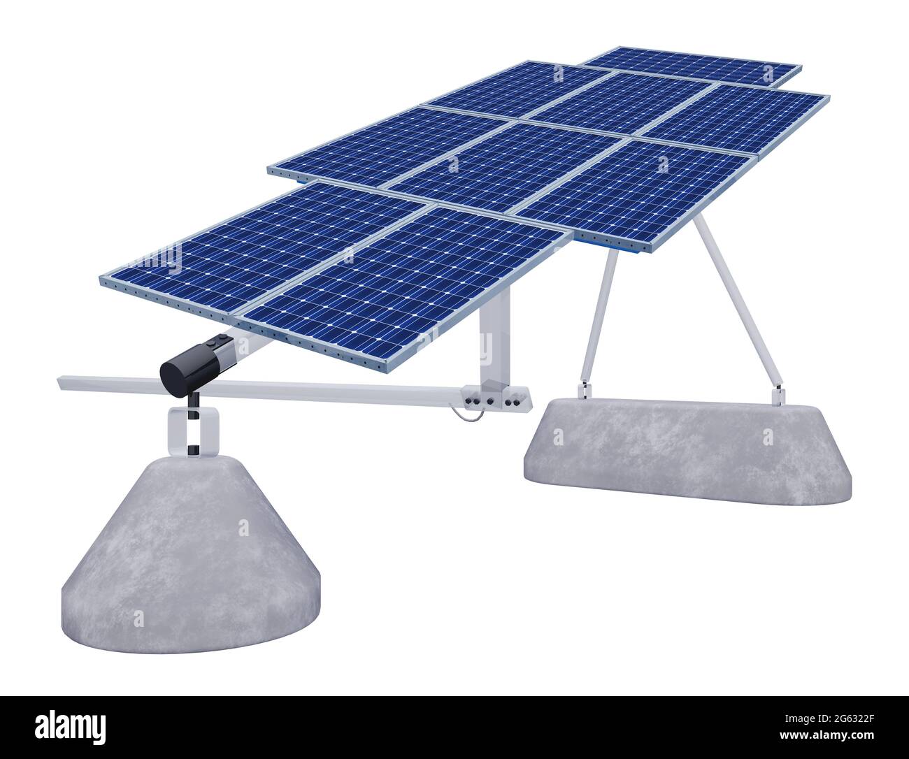 Solar panel isolated on white background Stock Photo - Alamy