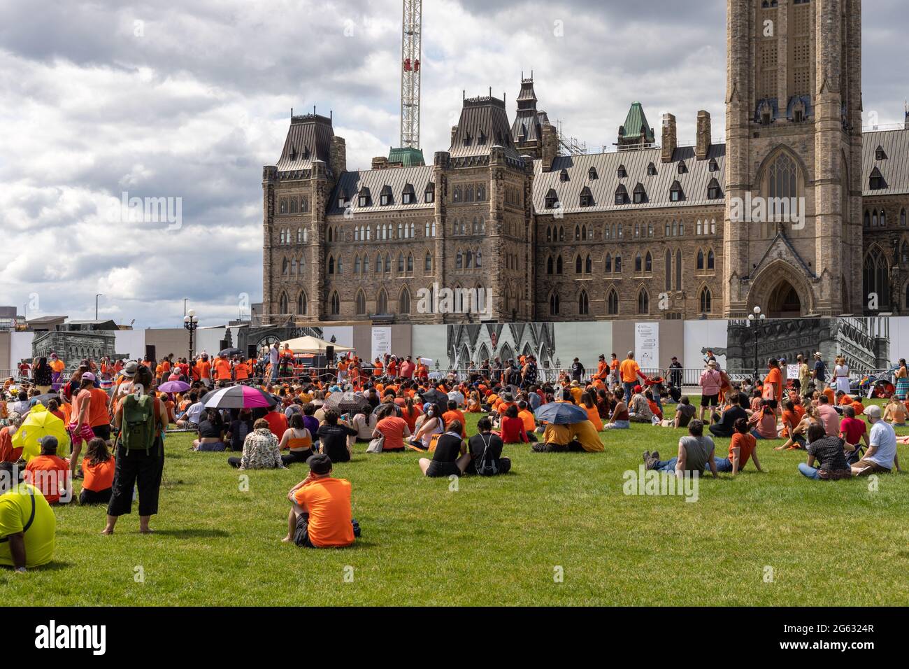 Ottawa, Canada - July 1, 2021: Cancel Canada Day protest rally on ...