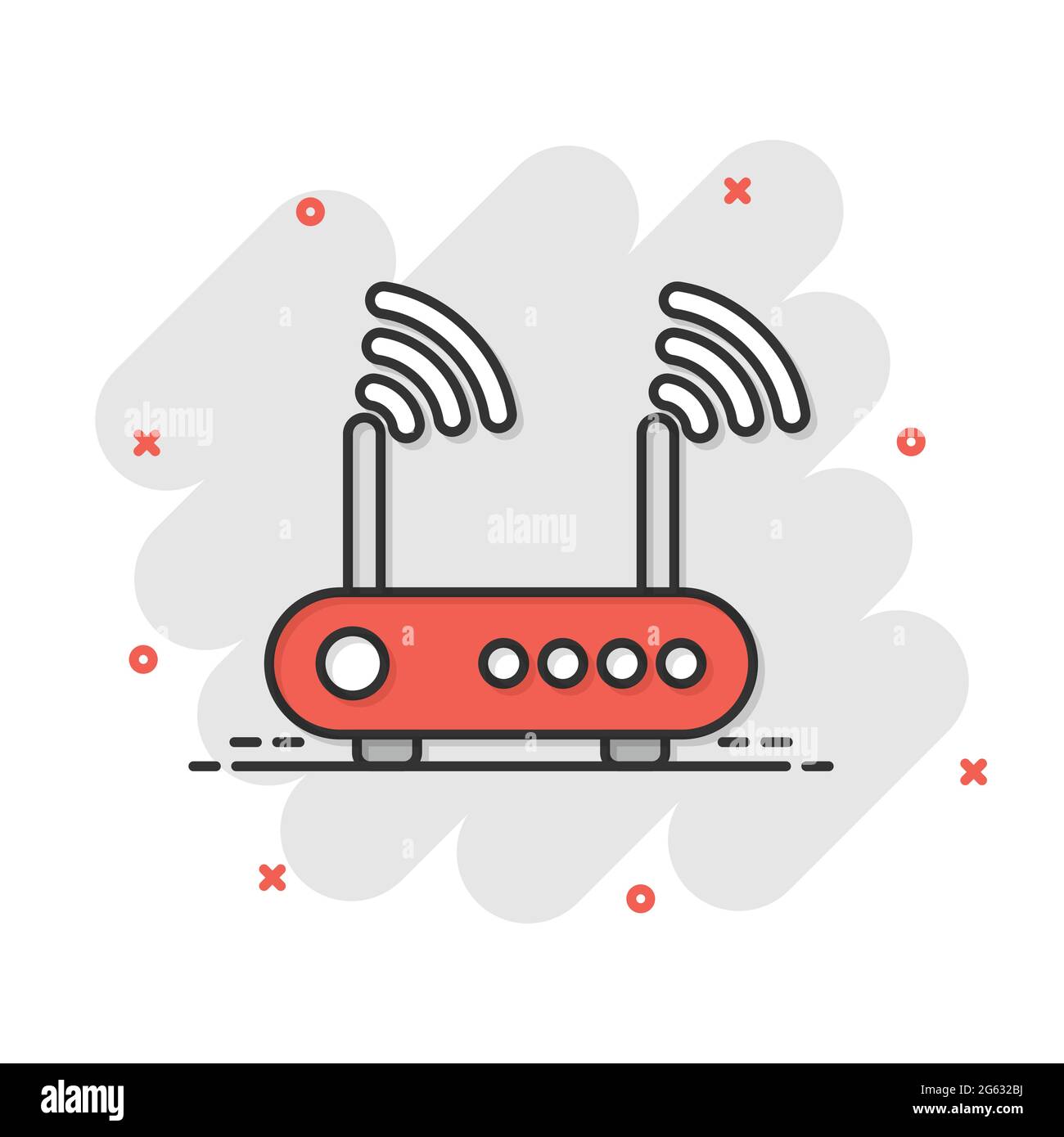 Wifi router icon in flat style. Broadband vector illustration on white ...