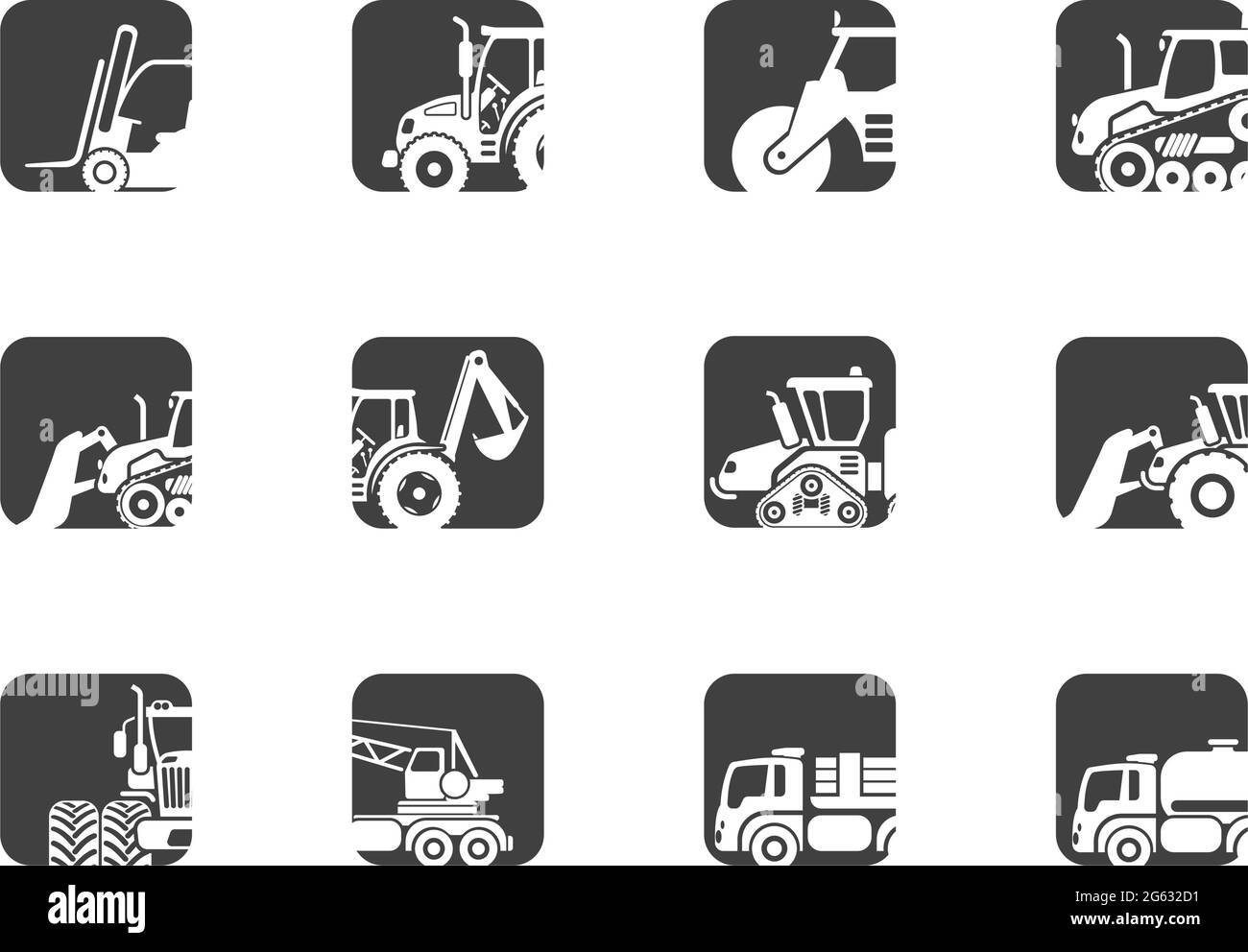 Symbols of Construction Machines Stock Vector Image & Art - Alamy