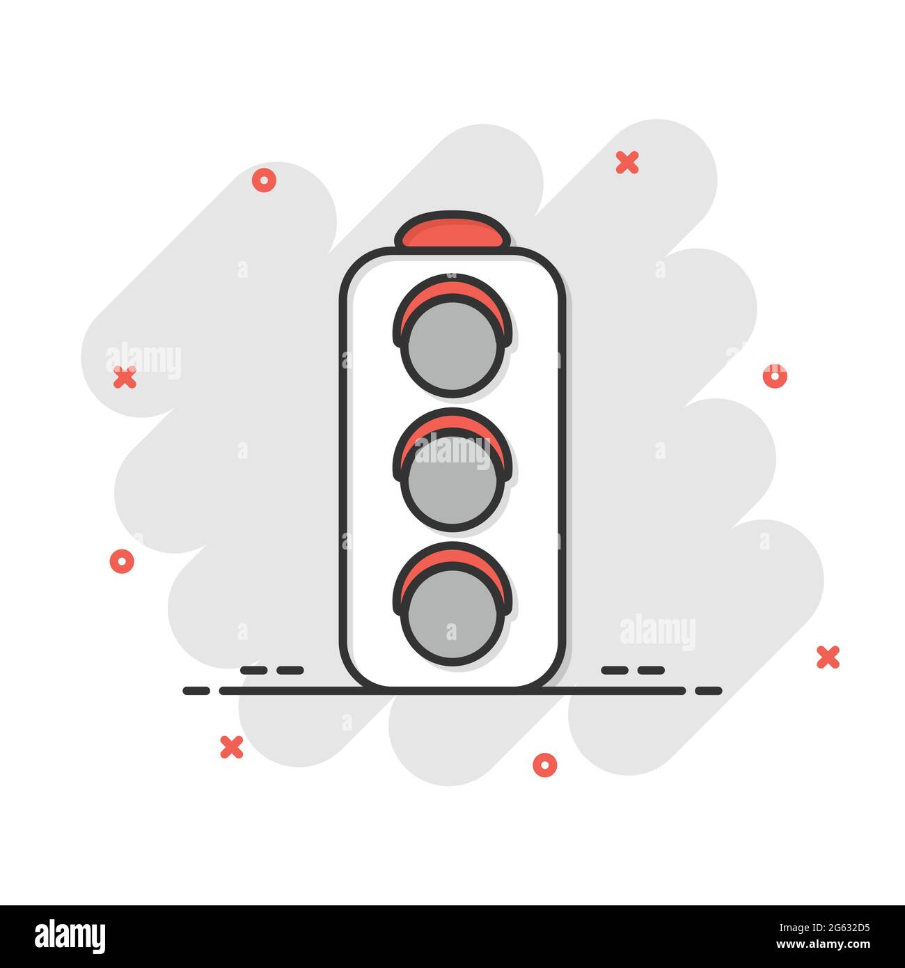Semaphore icon in flat style. Traffic light vector illustration on ...