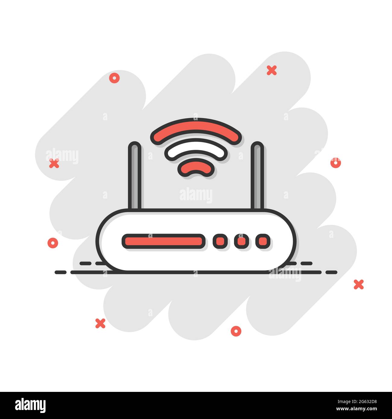 Wifi router icon in flat style. Broadband vector illustration on white ...
