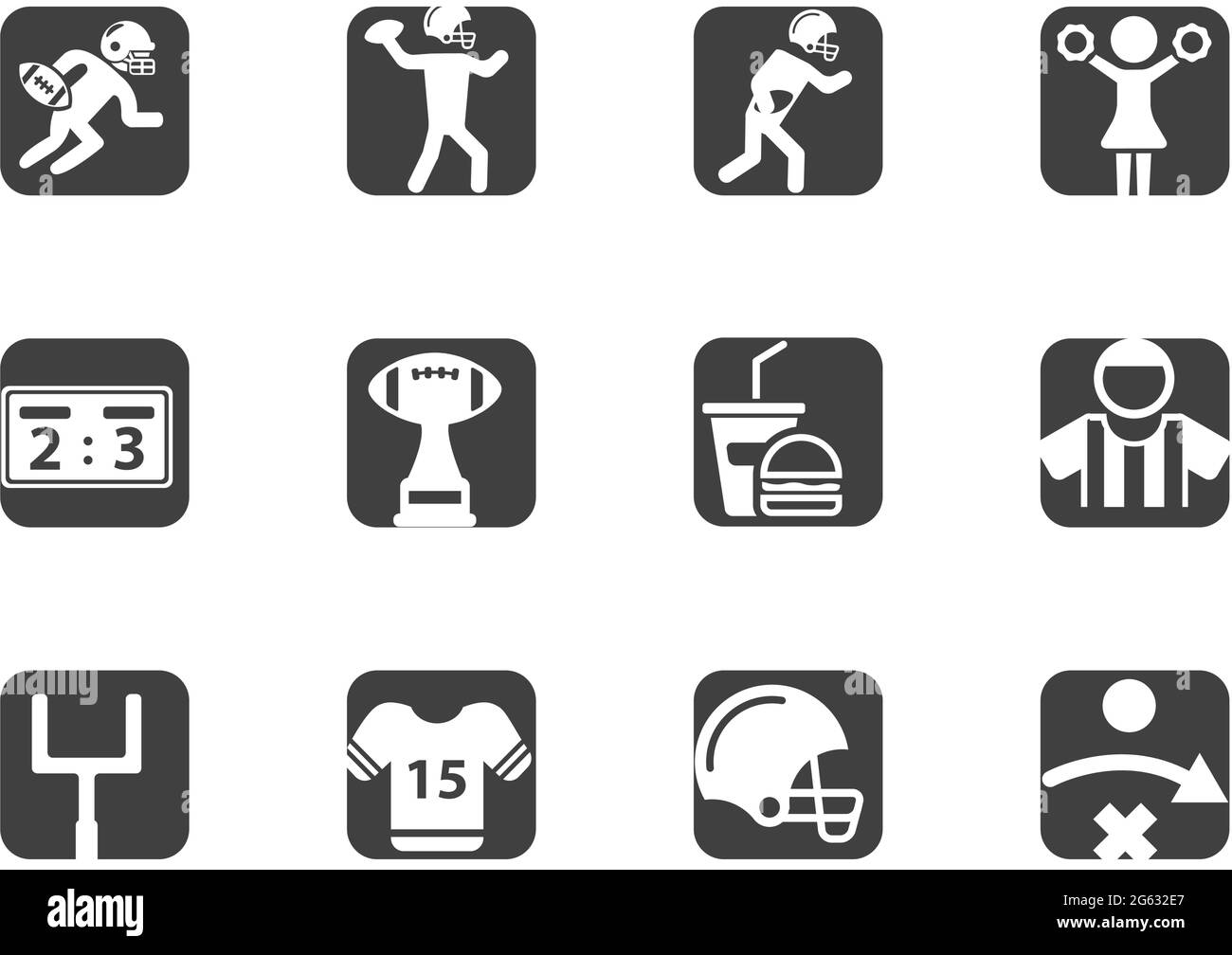 American football icons set Stock Vector Image & Art - Alamy