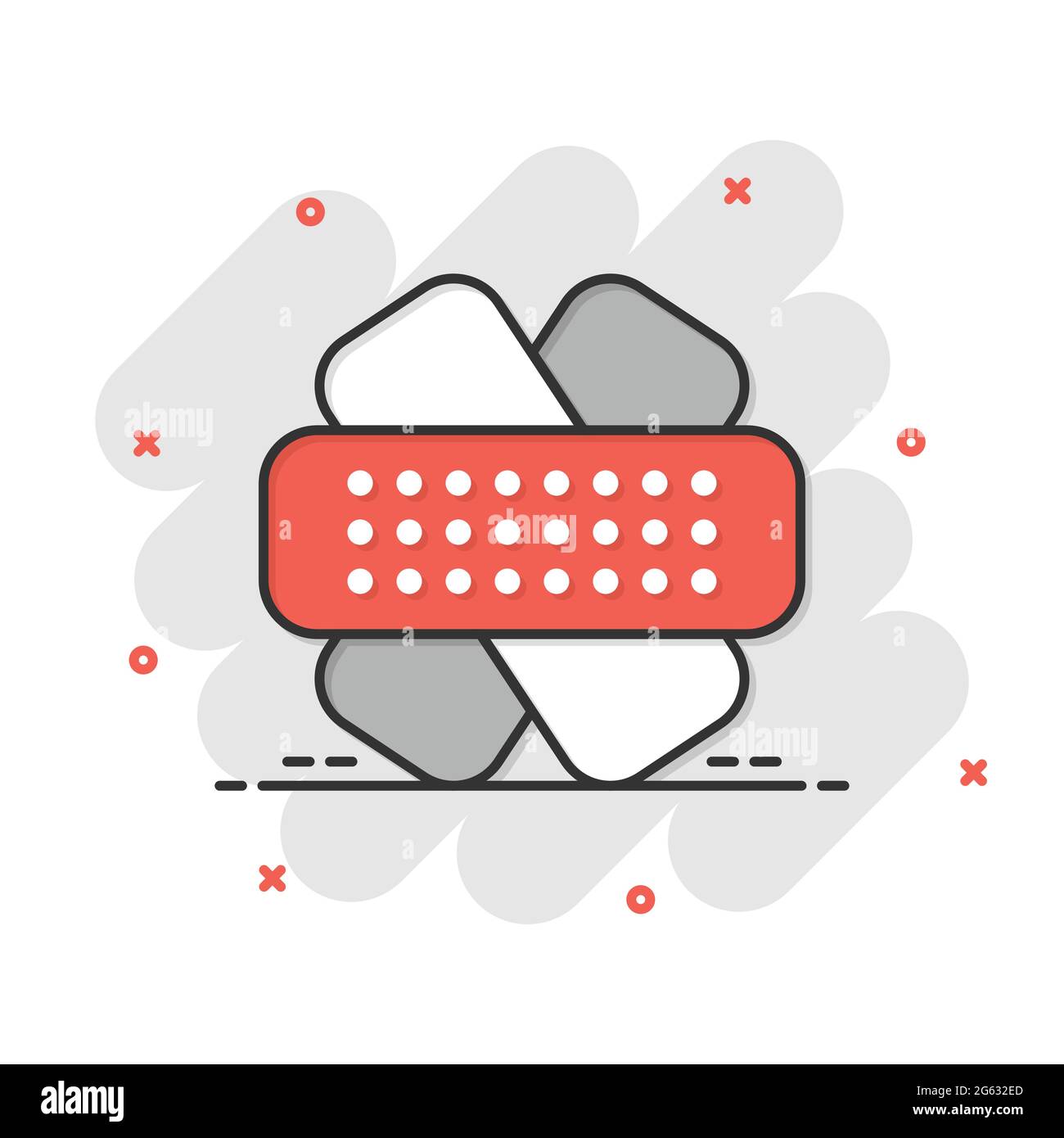 Bandage icon in flat style. Plaster vector illustration on white ...