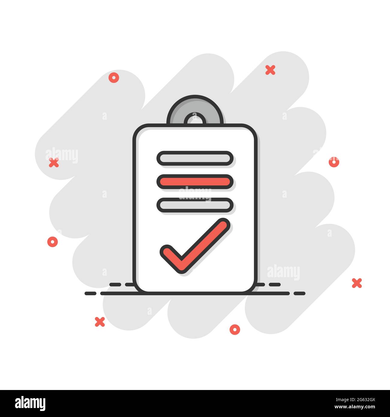Document checkbox icon in flat style. Test vector illustration on white ...