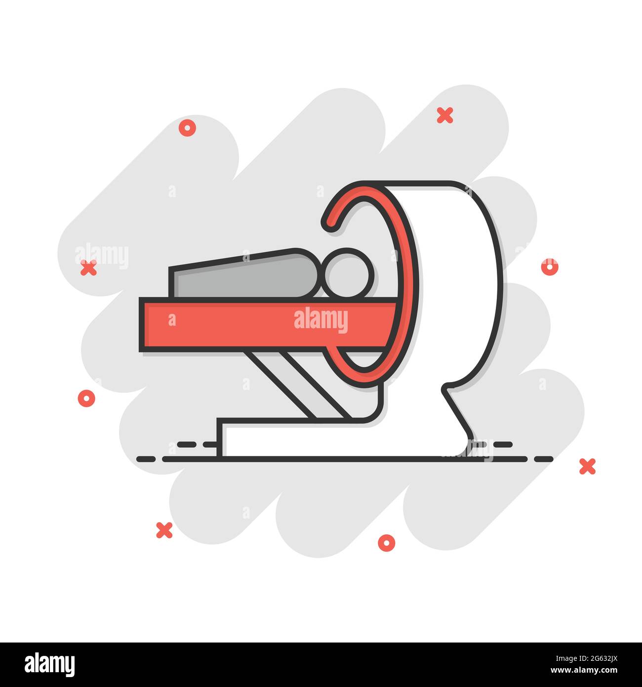 Radiology icon in flat style. Tomography vector illustration on white ...