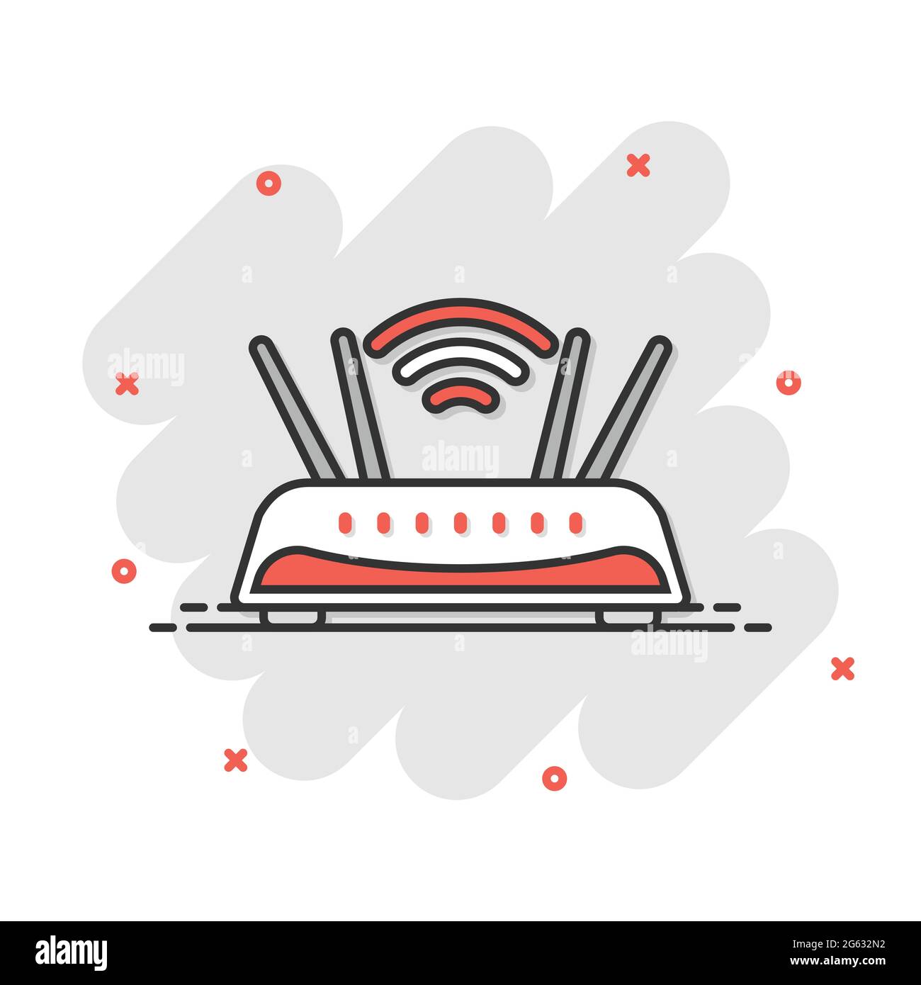 Wifi router icon in flat style. Broadband vector illustration on white ...