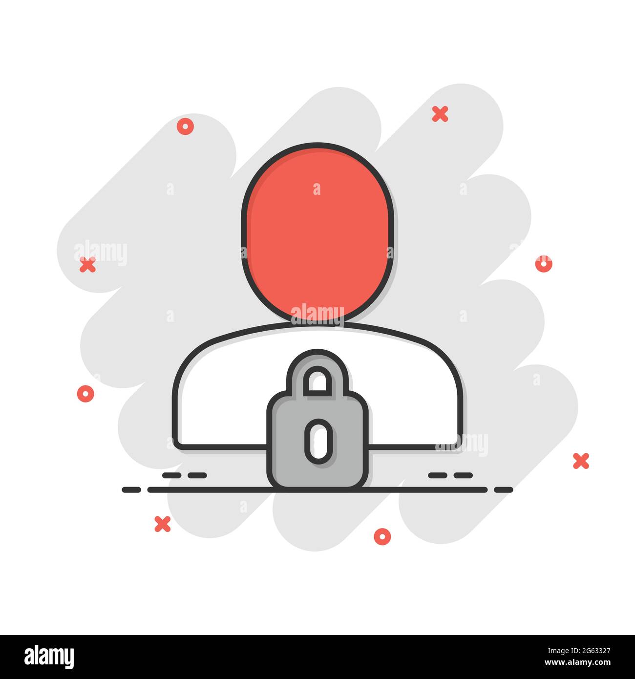 Login icon in flat style. People secure access vector illustration on ...