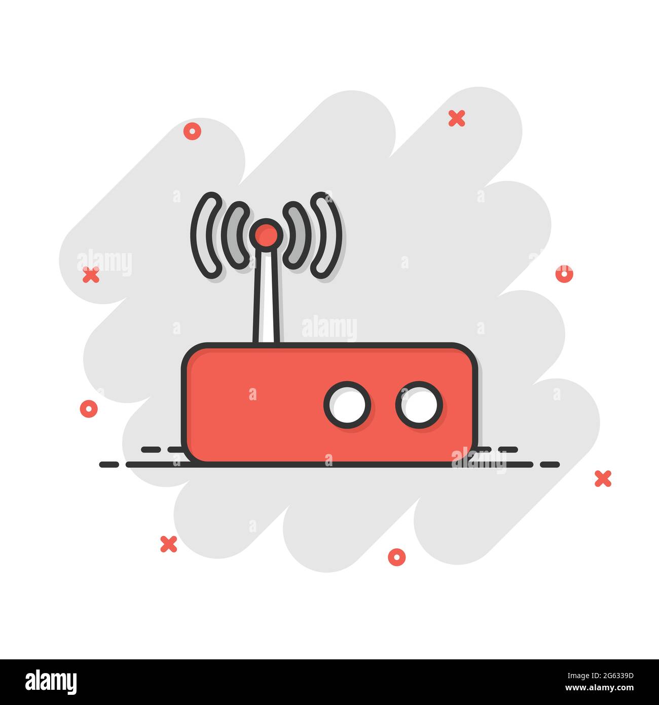 Wifi router icon in flat style. Broadband vector illustration on white ...