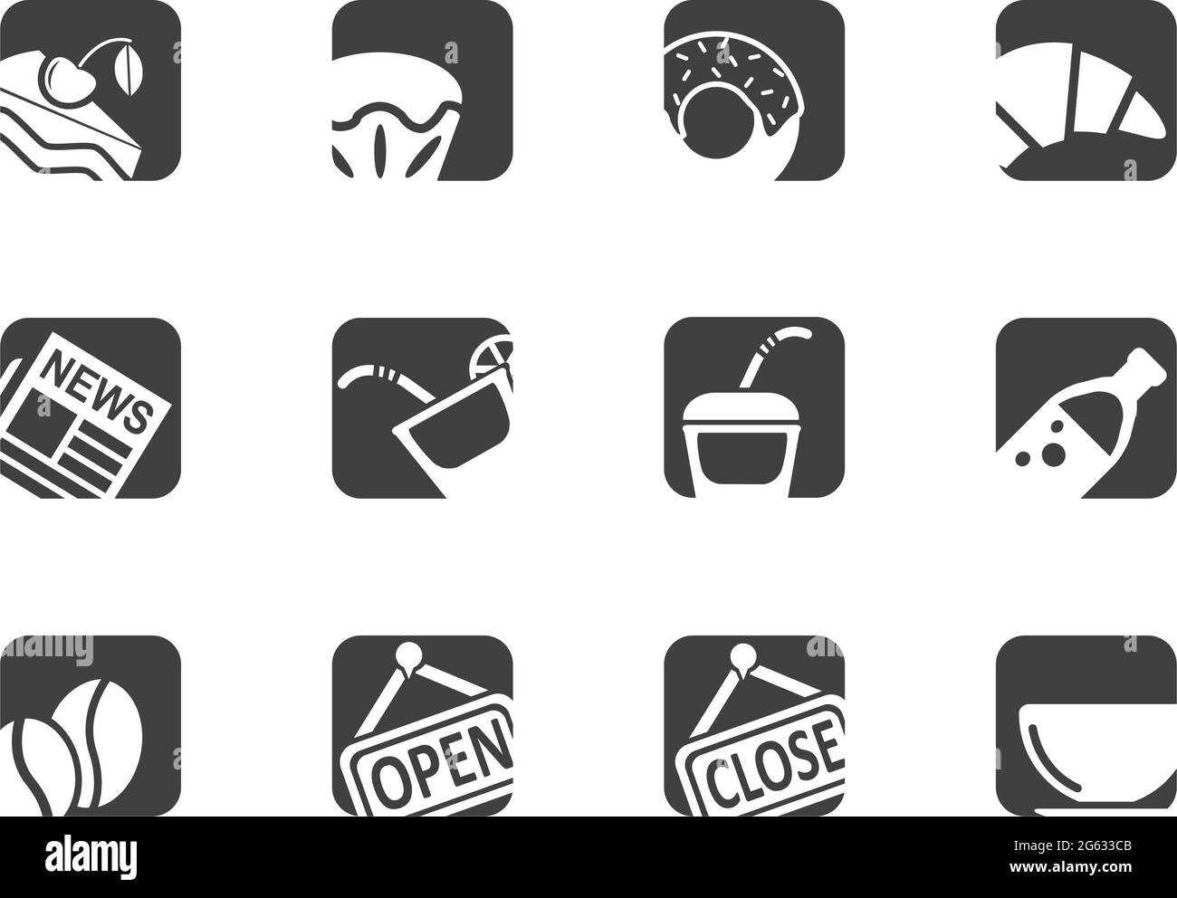 cafeteria icon set Stock Vector Image & Art - Alamy