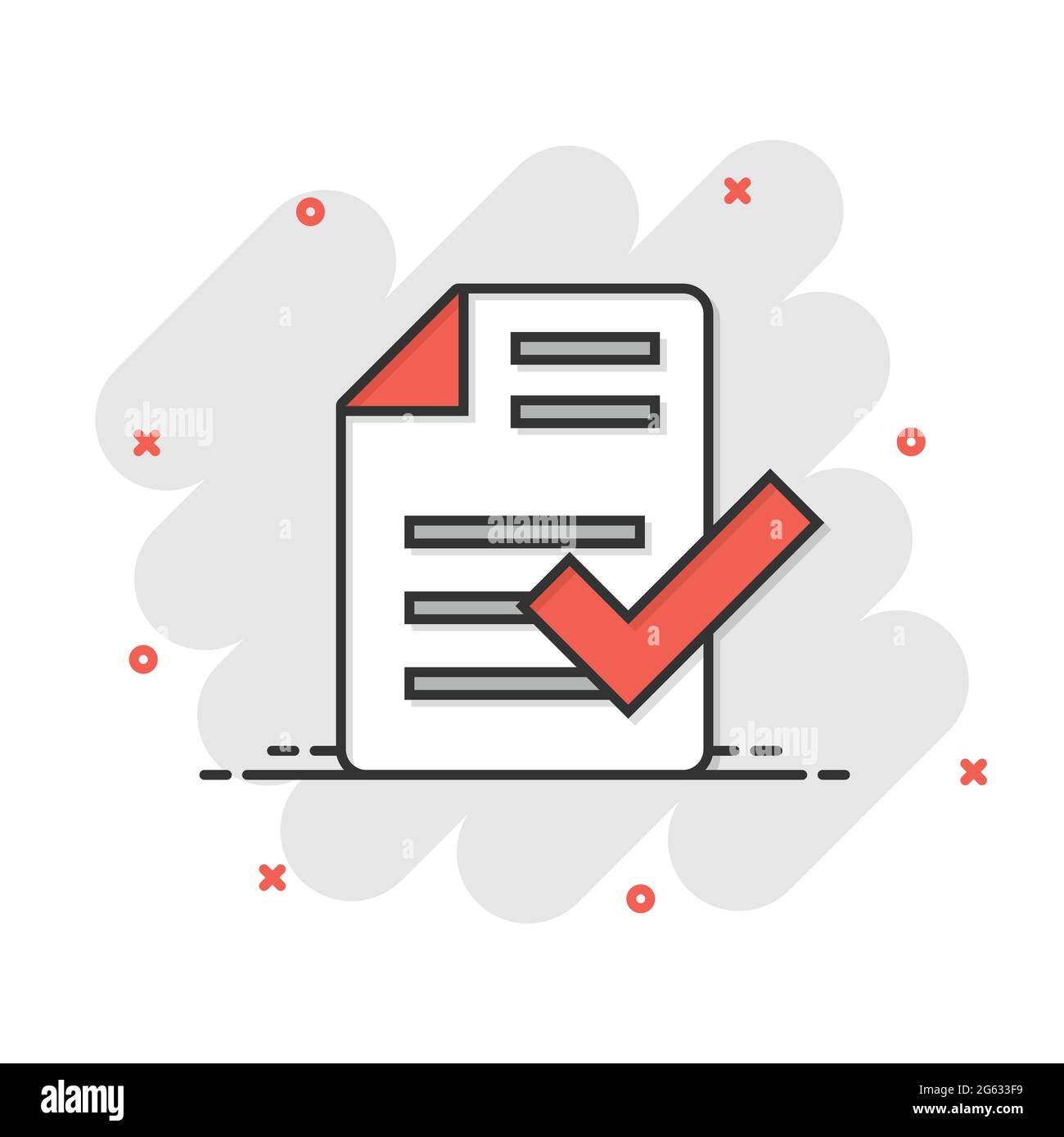 Approved document icon in flat style. Authorize vector illustration on ...