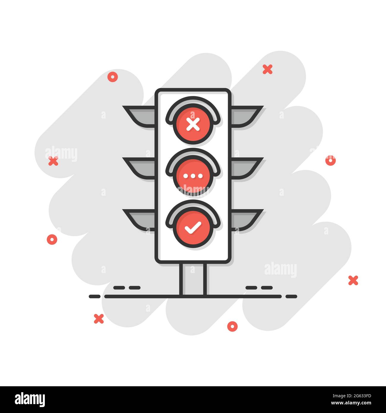 Semaphore icon in flat style. Traffic light vector illustration on ...