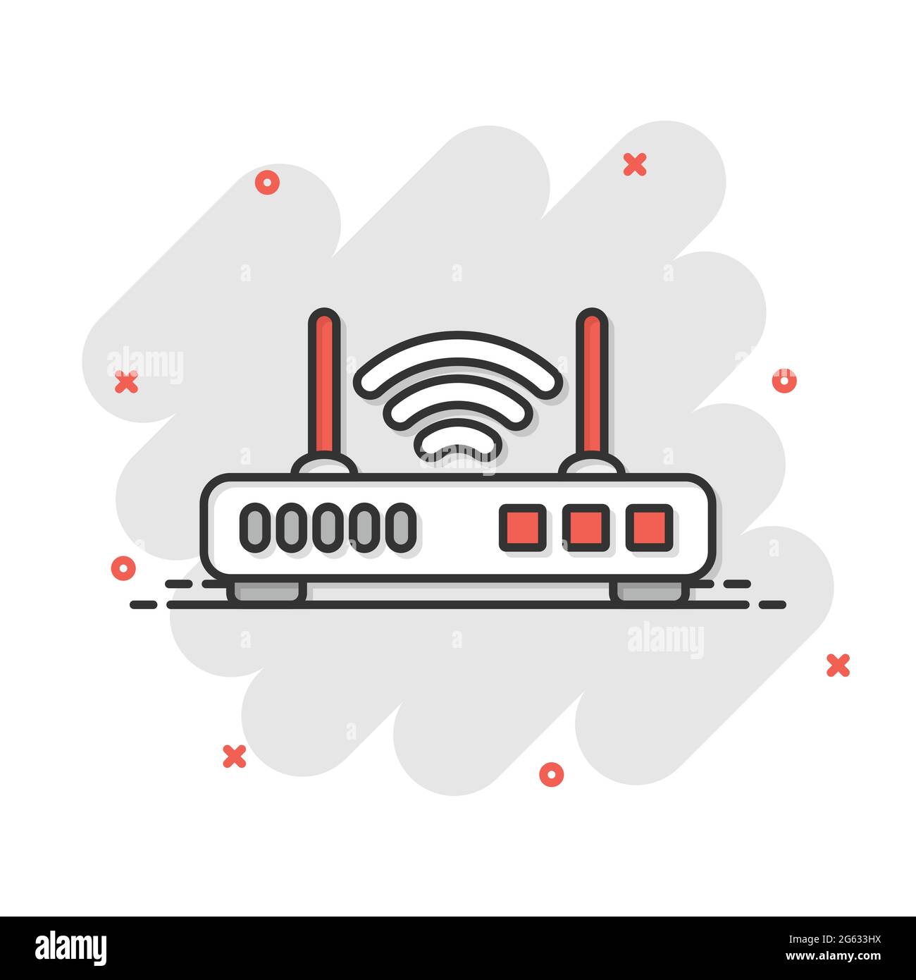Wifi router icon in flat style. Broadband vector illustration on white ...