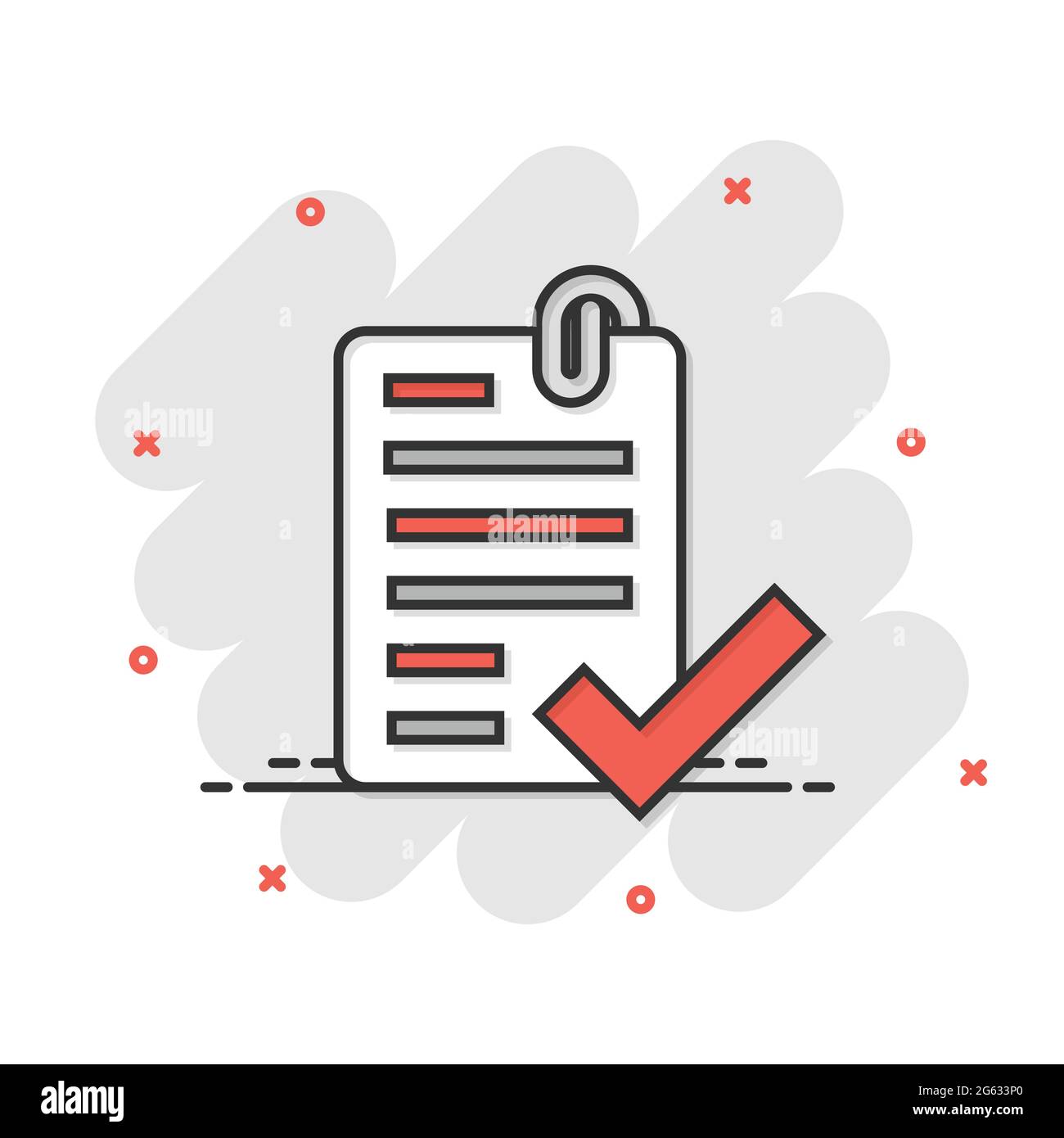 Approved document icon in flat style. Authorize vector illustration on ...