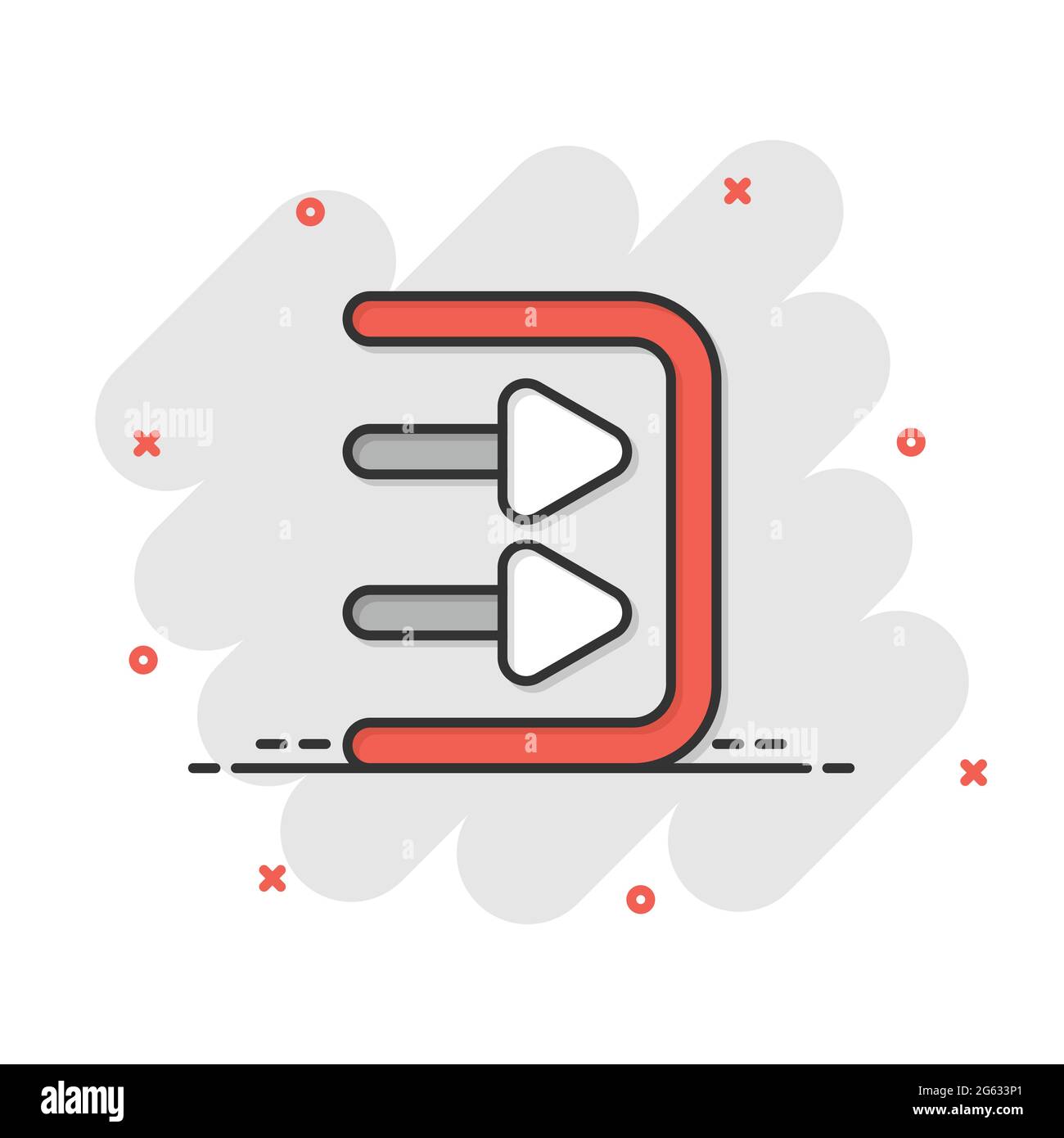 Login icon in flat style. Arrow access vector illustration on white ...